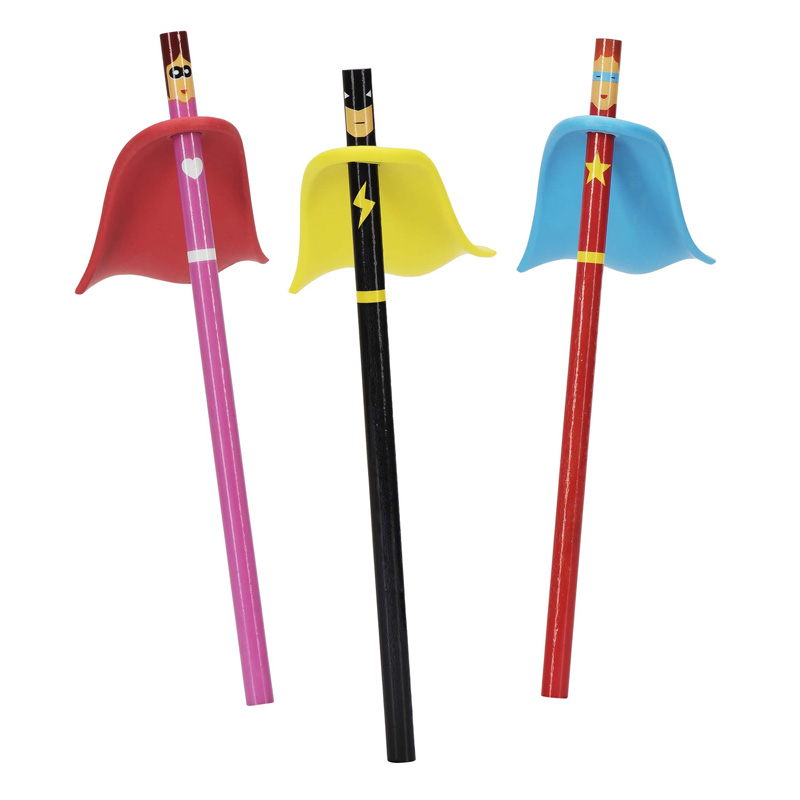 Superhero Pencil with cape erasers - Little Lulubel